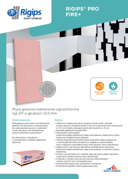 RIGIPS PRO Fire+ płyta ogniochronna typ DF gr 12,5 mm.pdf | Rigips